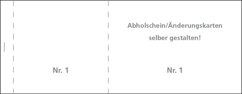 Abholschein & Änderungskarte | Gestaltung & Druck